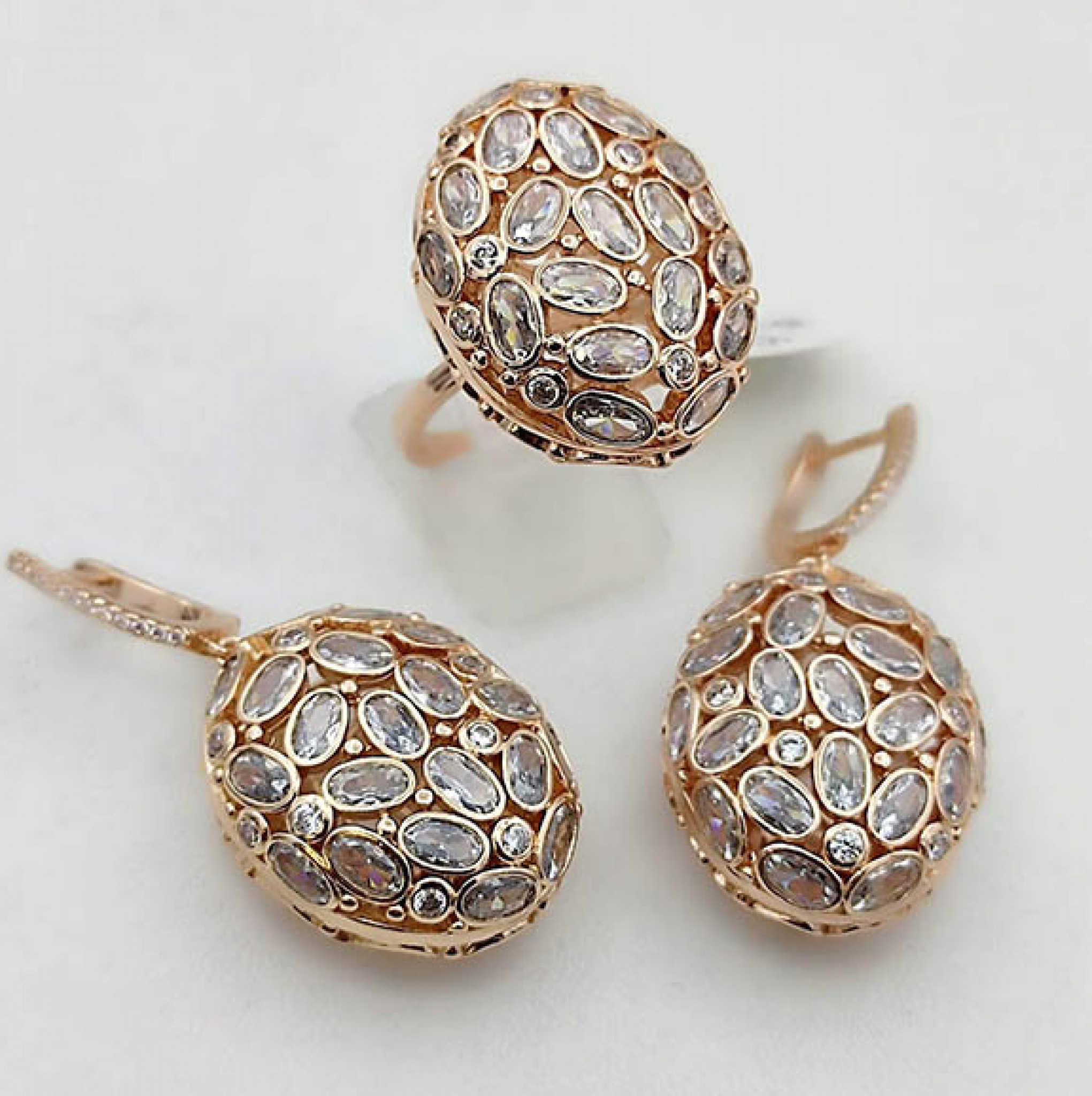 Набор бижутерии с фианитами ER-761-g-bej ⋆ 1398 р.⋆ Jewel Classic